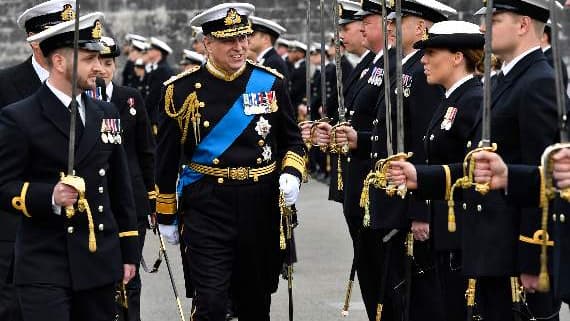 VIDEO: HRH The Duke of York takes the salute at BRNC as officer cadets ...