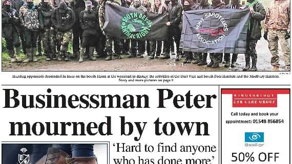 This week's Kingsbridge and Salcombe Gazette front page | southhams ...
