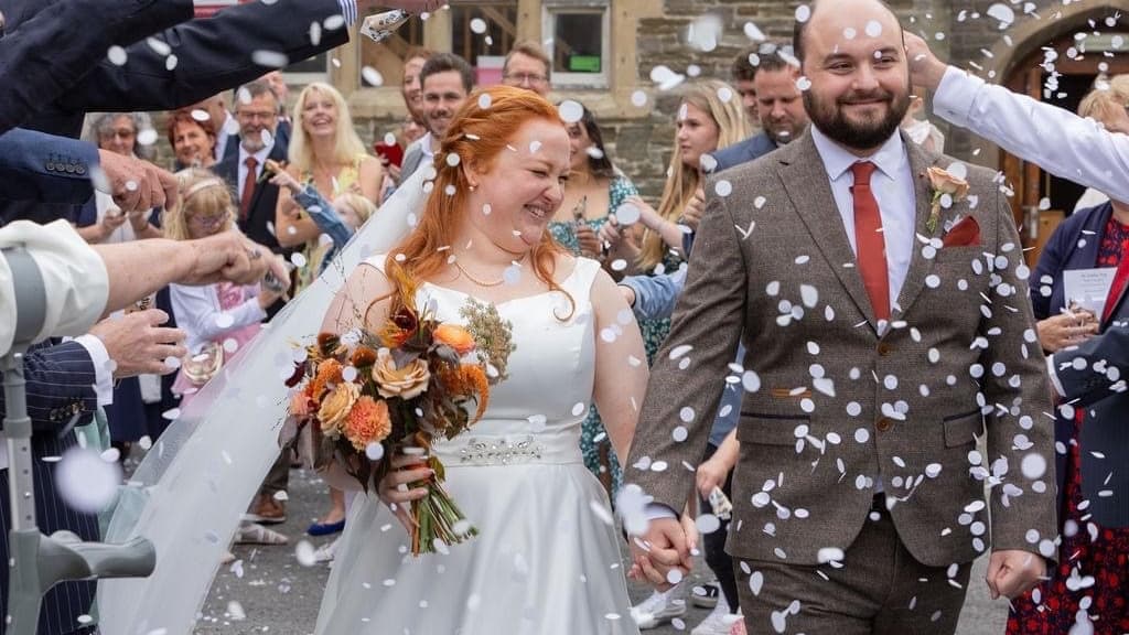 Couple held both their ceremony and reception in a Devon Anglican ...
