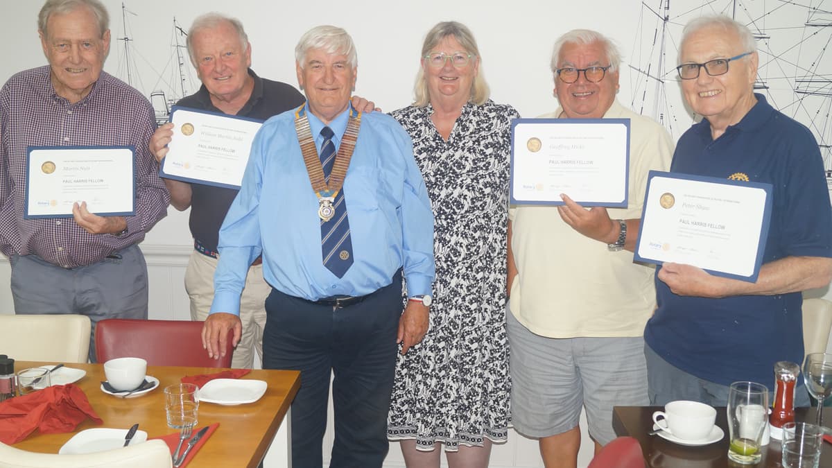 Dartmouth Rotarians honoured for community contributions | southhams ...