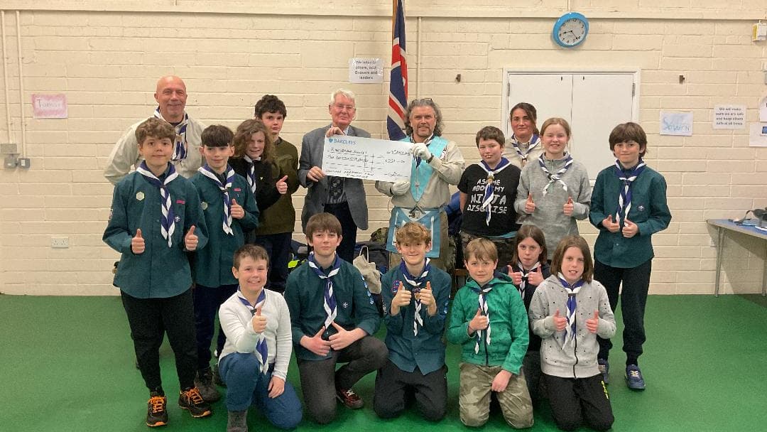 Scouts receive £250 boost from Freemasons | southhams-today.co.uk